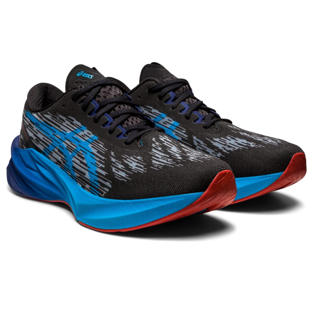 ASICS Men's NOVABLAST 3 Running Shoes, 12, BLACK/ISLAND BLUE