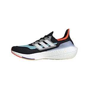 adidas men's ultraboost-21 trail running shoe, black/white/aqua, 9