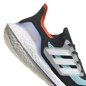 adidas Men's Ultraboost-21 Trail Running Shoe, Black/White/Aqua, 9