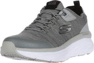 skechers men's d'lux walker pensive oxford, gray/black, 13 m us