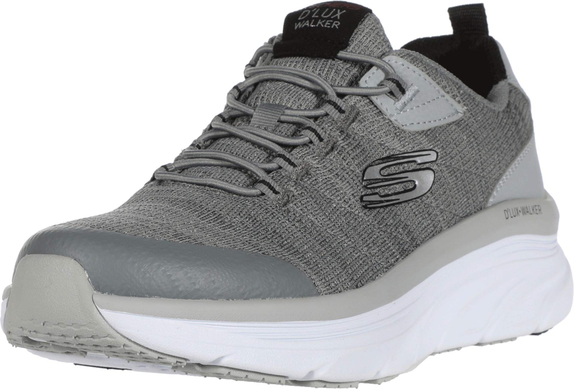 Skechers Men's D'lux Walker Pensive Oxford, Gray/Black, 13 M US