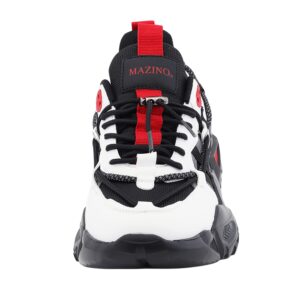 Mazino Oasis Fashion Chunky Sneakers for Men -Men's Athleisure Casual shoes (Red/Black /9.5)