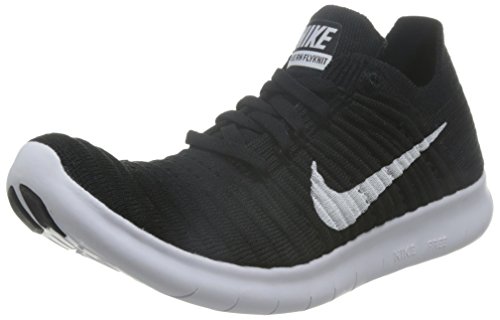 Nike Women's Free Running Motion Flyknit Shoes, Black/White - 9.5 B(M) US