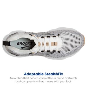 Brooks Women’s Glycerin StealthFit 20 Neutral Running Shoe - White/Black/Cream - 9.5 Medium