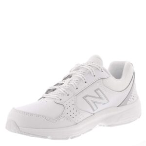 new balance women's 411 v1 walking shoe, white/white, 8.5 wide