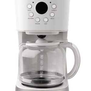 HADEN Heritage Innovative 12 Cup Programmable Drip Coffee Maker Machine with Glass Carafe, Funnel, and Auto Shut Off Feature (Ivory)