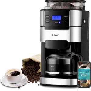 Gevi 10-Cup Coffee Maker with Grinder, Programmable Grind & Brew, 1.5L Water Reservoir, Keep Warm Plate Coffee Machine and Burr Grinder Combo