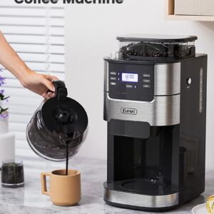 Gevi 10-Cup Coffee Maker with Grinder, Programmable Grind & Brew, 1.5L Water Reservoir, Keep Warm Plate Coffee Machine and Burr Grinder Combo