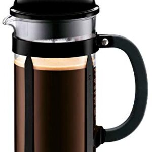 Bodum 34oz Chambord French Press Coffee Maker, High-Heat Borosilicate Glass, Stainless Steel, Black – Made in Portugal