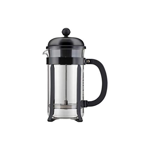 Bodum 34oz Chambord French Press Coffee Maker, High-Heat Borosilicate Glass, Stainless Steel, Black – Made in Portugal