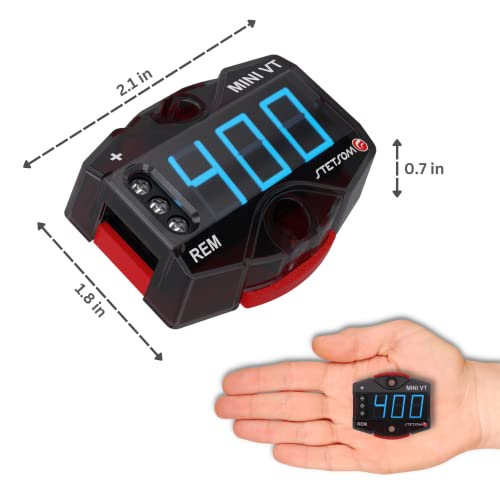 Stetsom MiniVT-HV (High Voltage) Digital Display Mini Voltmeter High Accuracy Blue LED, Up to 455V DC, Automotive Car Motorcycle Battery Voltage Panel - Developed for HIGH VOLTAGE line