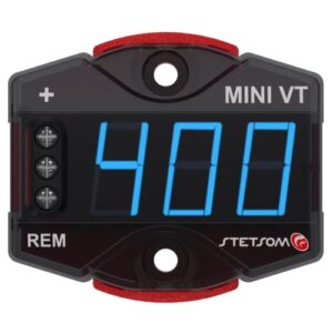 Stetsom MiniVT-HV (High Voltage) Digital Display Mini Voltmeter High Accuracy Blue LED, Up to 455V DC, Automotive Car Motorcycle Battery Voltage Panel - Developed for HIGH VOLTAGE line