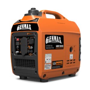 genmax portable generator，1200w ultra-quiet gas engine, epa compliant, eco-mode feature, ultra lightweight for backup home use & camping (gm1200i)