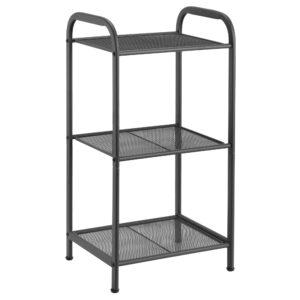 max houser storage rack with shelf,industrial style extendable plant stand, standing shelf units for kitchen, bathroom, office,living room, balcony, kitchen (charcoal gray, 3 tier)