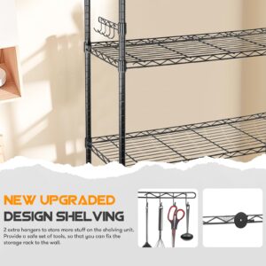 YNN Wire Shelving,1750Lbs Capacity 5 Tier Heavy Duty NSF Wire Shelf with Rolling Wheels Black Metal Storage Shelves Adjustable Wire Rack Unit 36" W x 14" D x 72" H for Kitchen Bathroom Garage Closet