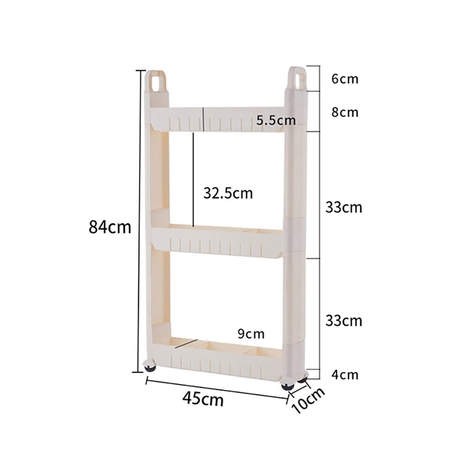 10cm Wide Kitchen Cart, Rolling Household Storage Cart, Mobile Shelving Unit Organizer, Gap Storage Slim Slide Out Pantry Storage Rack for Narrow Spaces (