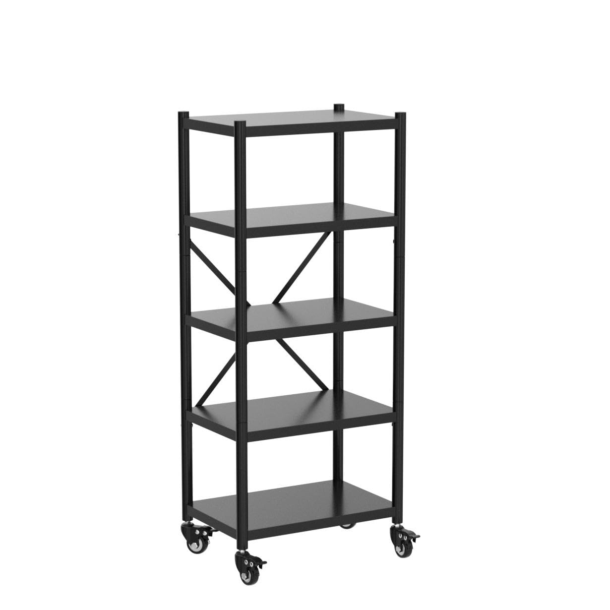 REIBII 5-Tier Storage Shelves for Storage Heavy Duty Shelving Unit with Wheels Metal Shelving Adjustable Storage Shelf Load 1160 LBS Pantry Basement Kitchen Bathroom 2PC,23.6" W * 15.7" D * 65.4" H