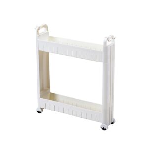 storage rack 10cm wide kitchen cart, rolling household storage cart, mobile shelving unit organizer, gap storage slim slide out pantry storage rack for narrow spaces (color : ivory, size : 4