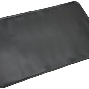 Amazon Basics Waterproof Anti-Slip Silicone Pet Food and Water Bowl Mat, 24 x 16 Inches, Black, Solid