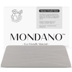 mondano stone bath mat, diatomaceous earth shower mat non slip bathroom mat quick dry stone mat, stone dish drying mat, stone bath mats for bathroom, diatomaceous earth bath mat (carbon grey)