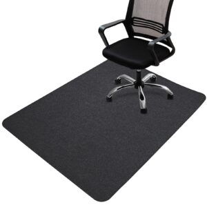 homemall office chair mat for hardwood and tile floor, computer chair mat, non-slip floor protector rug carpet, non-curve, under desk mat for rolling chair, dark grey(48"x36")