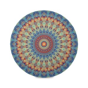 qilmy mandala round placemats non-slip washable polyester table mats set of 1 heat resistant placemats for kitchen dining table decoration