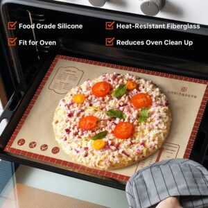 2 Pack Non Stick 26''x16'' Extra Large Thick Silicone Pastry Mat and 11''x16'' Cooking Mats, Double Measures Scale for Non-slip Silicone Baking Sheet,Counter Mat, Dough Rolling, Reusable Bakeware Mats