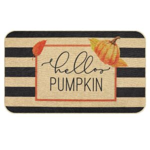 erweicet fall hello pumpkin maple mat autumn pumpkin maple doormat thanksgiving front door fall blanket fall outdoor non slip mat autumn harvest for indoor outdoor mat