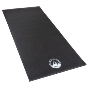 exercise bike mat - 30x60in non-slip waterproof indoor cycle or treadmill pad - multipurpose noise-reducing workout mat by wakeman,black