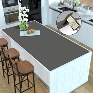 extra large silicone mat, silicone mats for kitchen counter 47.3''x23.6''x0.08, 2mm nonslip heat resistant mat, countertop protector, nonstick waterproof craft mat table placemat(dark gray)