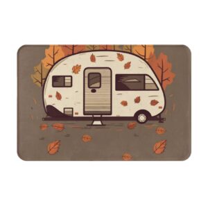 door mat 16 x 24 in happy fall camper print non-slip floor mats front door welcome carpet for indoor outdoor