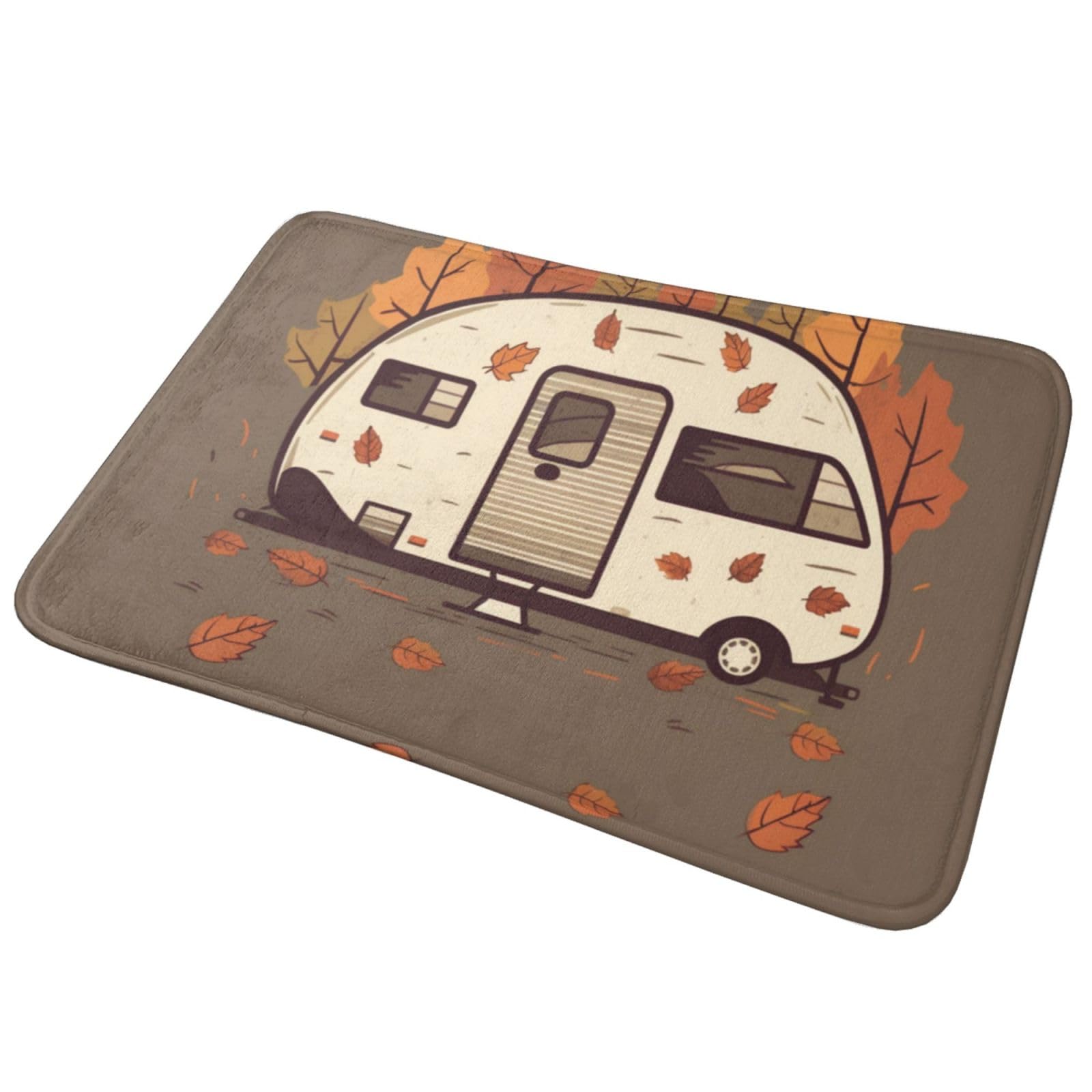 Door Mat 16 x 24 in Happy Fall Camper Print Non-Slip Floor Mats Front Door Welcome Carpet for Indoor Outdoor