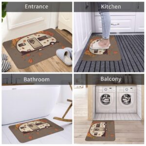 Door Mat 16 x 24 in Happy Fall Camper Print Non-Slip Floor Mats Front Door Welcome Carpet for Indoor Outdoor