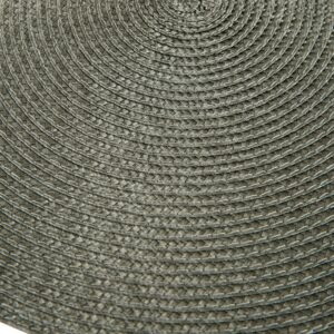 BAOFIN Round Braided Placemats Set of 6, Table Mats for Indoor and Outdoor Dining Table, Washable Woven Non-Slip Placemats, 15 inches (Gray)