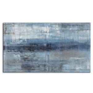 arttown abstract door mat, 17 x 30 inch blue grey lines welcome doormat decorative home floor mat, non slip rubber back and strong water absorption for outdoor indoor entrance decor