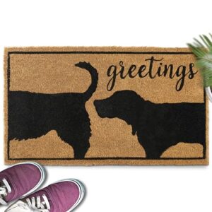 mainevent funny dog greetings dog door mat 30x17 inch, funny dog welcome mat, welcome mat dog, dog front door mat, dogs welcome coir mat, dogs welcome door mat, dogs welcome entrance mat doormat