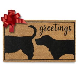 MAINEVENT Funny Dog Greetings Dog Door Mat 30x17 Inch, Funny Dog Welcome Mat, Welcome Mat Dog, Dog Front Door Mat, Dogs Welcome Coir Mat, Dogs Welcome Door Mat, Dogs Welcome Entrance Mat Doormat