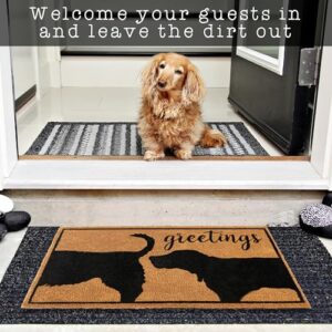 MAINEVENT Funny Dog Greetings Dog Door Mat 30x17 Inch, Funny Dog Welcome Mat, Welcome Mat Dog, Dog Front Door Mat, Dogs Welcome Coir Mat, Dogs Welcome Door Mat, Dogs Welcome Entrance Mat Doormat