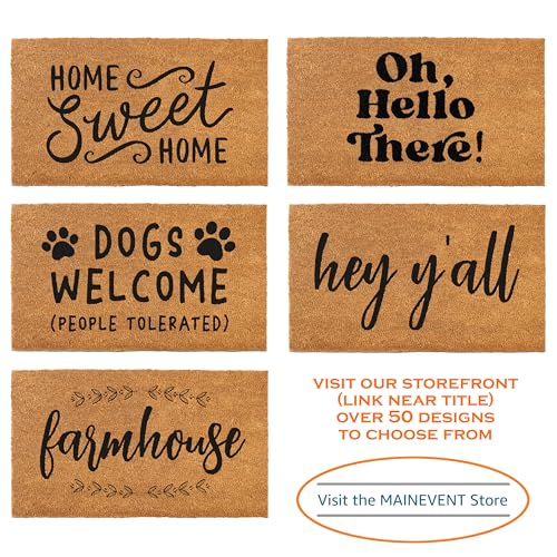 MAINEVENT Funny Dog Greetings Dog Door Mat 30x17 Inch, Funny Dog Welcome Mat, Welcome Mat Dog, Dog Front Door Mat, Dogs Welcome Coir Mat, Dogs Welcome Door Mat, Dogs Welcome Entrance Mat Doormat