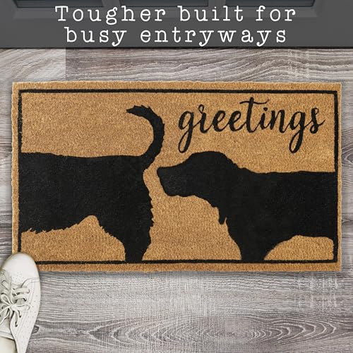 MAINEVENT Funny Dog Greetings Dog Door Mat 30x17 Inch, Funny Dog Welcome Mat, Welcome Mat Dog, Dog Front Door Mat, Dogs Welcome Coir Mat, Dogs Welcome Door Mat, Dogs Welcome Entrance Mat Doormat