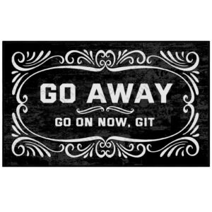 shelinh go away go on now git custom doormats funny front door mat cute welcome mat non slip indoor 18x30 inch