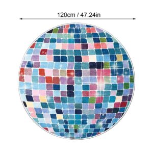 Disco Ball Round Area Rugs,Super Soft Retro Throw Rug,Non-Slip Creative 70's 80's Disco Style Floor Carpet for Door Mat Entryway Rug Welcome Mat Bedroom Living Room Nursery Decor,Diameter 47.24 inches