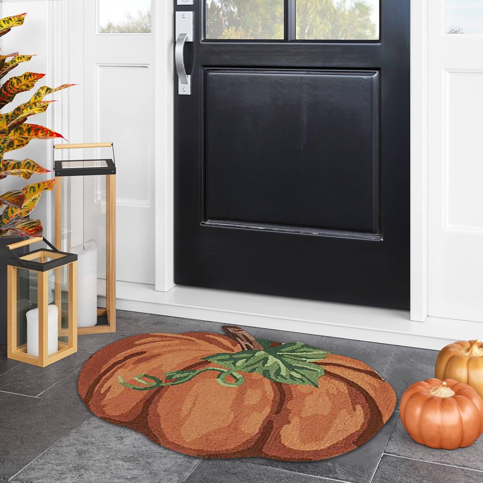 FRJINIE Pumpkin Rug - 31"×22", Non Slip Washable Welcome Door Mat, Cute Fall Doormats for Indoor Outdoor Entrance Home Bathroom Living Room (A)