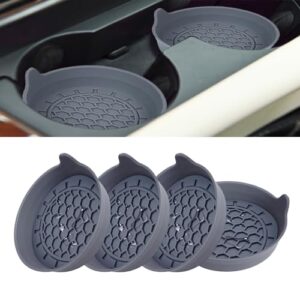 acespeed 4-pack automotive cup holders universal car cup coaster silicone insulation drink mat waterproof non-slip sift-proof spill holder car interior accessories 4-pack（gray）