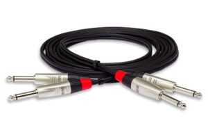 hosa hpp-015x2 pro stereo interconnect, dual rean 1/4 in ts to same, 15 ft