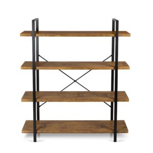 Atlantic Urban Multipurpose 4 Tier Shelf Modern Wood Look with Metal frame Woodgrain/Black, PN38408136