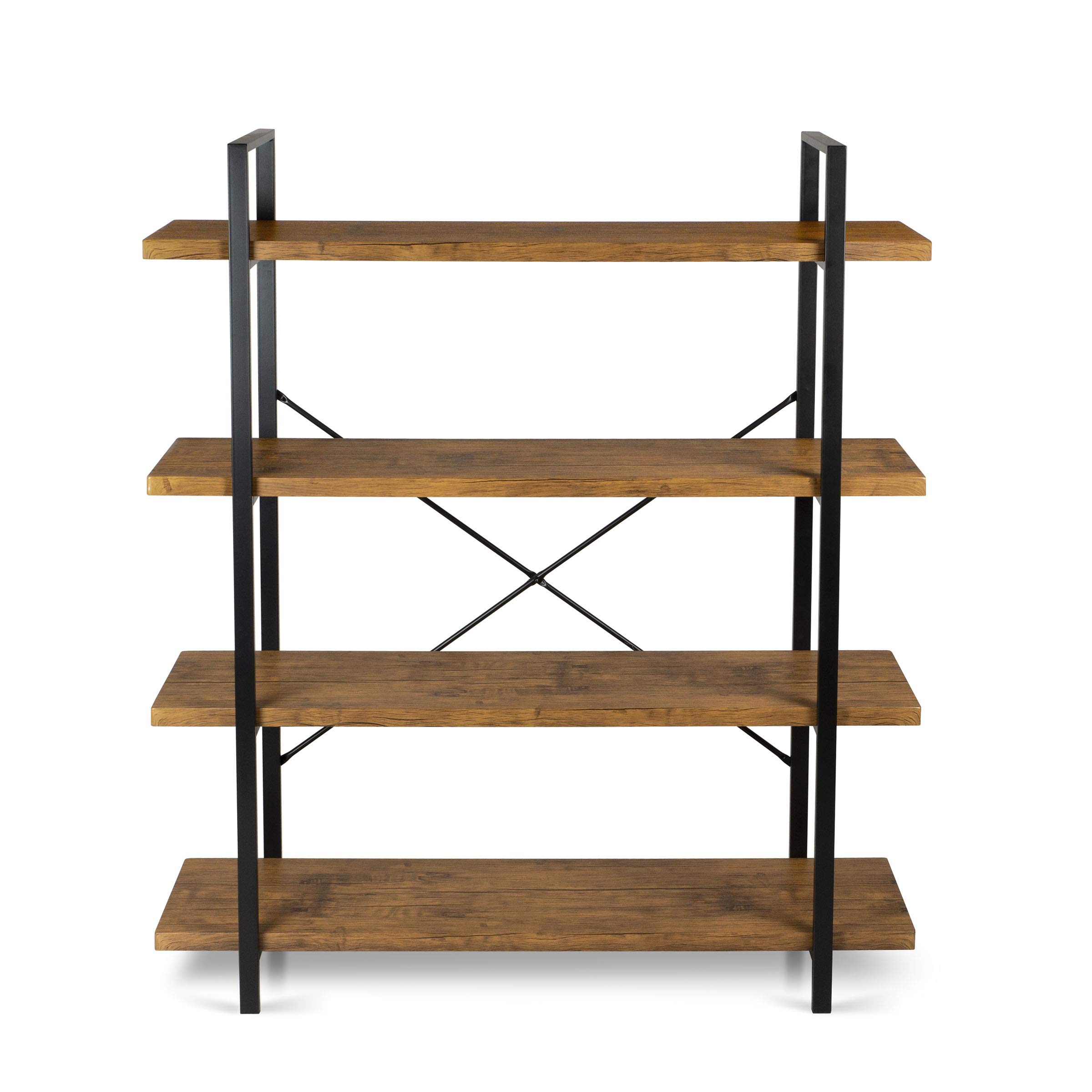 Atlantic Urban Multipurpose 4 Tier Shelf Modern Wood Look with Metal frame Woodgrain/Black, PN38408136