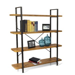 Atlantic Urban Multipurpose 4 Tier Shelf Modern Wood Look with Metal frame Woodgrain/Black, PN38408136