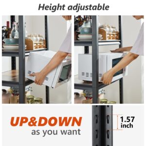 REIBII 3000LBS Garage Shelving Units and Storage Shelves Heavy Duty Garage Storage Shelves Adjustable 5 Tier Metal Shelves for Storage Rack Closet Kitchen Pantry Shelves, 60''H X 24.5''W X 16.5''D