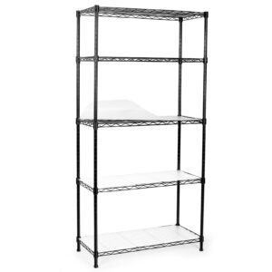 wdt 5 tier shelf shelving unit with liners,adjustable metal shelves for storage, nsf certified wire shelving rack,1250bs capacity storage shelves for kitchen garage,14" d×30" w×60" h